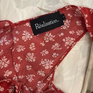 Realisation Par | Dresses | Realisation Par Stephanie Floral Red Midi ...